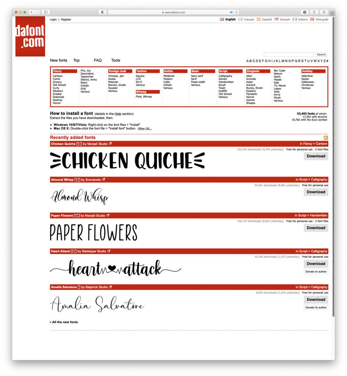 DaFont - Design portál